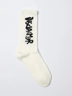 DISCLAIMER Ribbed Socks - White