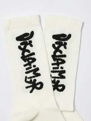 DISCLAIMER Ribbed Socks - White