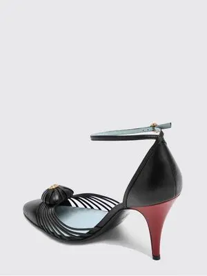 Valentino Garavani Leather Pumps With Ankle Strap - Black