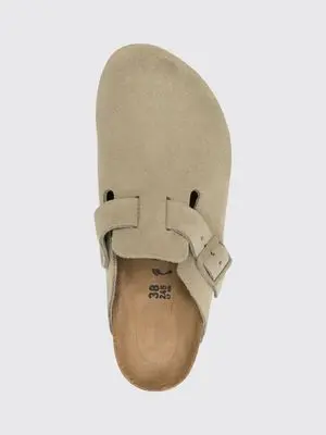 BIRKENSTOCK Boston Suede Mules - Beige