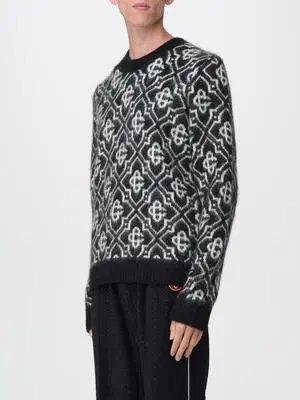 Casablanca Jacquard Knit Crewneck Sweater - Grey