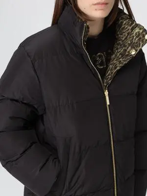 Just Cavalli Puffer Jacket With Animal Print - Green