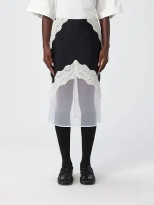 JIL SANDER Lace Detail Skirt - Black