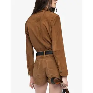 Zadig&Voltaire Thelma Patch-pocket Suede Shirt
