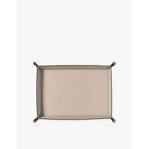 Smythson Panama Large Rectangular Trinket Tray - Sandstone