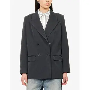 Good American Oversized Double-breasted Stretch-woven Blazer
