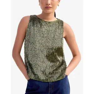 RO&ZO Sequinned Bead-embellished Shell Top