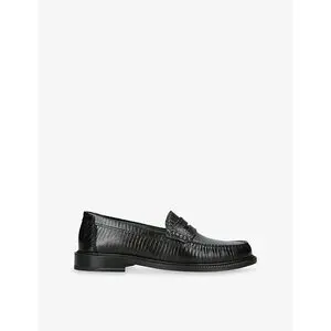 VINNY'S Yardee Moccasin Leather Loafers - Black