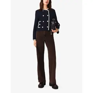 Maje Wool-blend Jacket With Contrast Trim