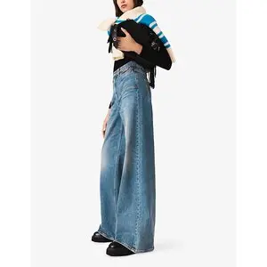 Maje Flared Chain-embellished Stretch-denim Jeans