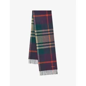 Mulberry Small Check Merino Wool Scarf - Junigreen/deep Auber