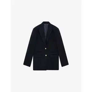The Kooples Checked Single-breasted Wool Jacket