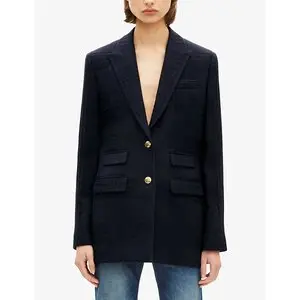 The Kooples Checked Single-breasted Wool Jacket