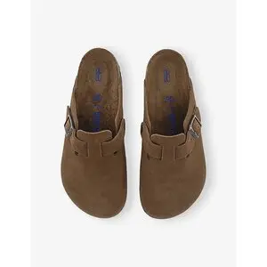BIRKENSTOCK Boston Suede Clogs - Dark Tea Tfb