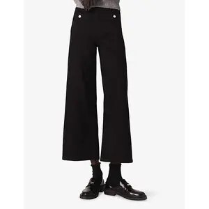 Maje Straight-leg High-rise Stretch-denim Jeans - Black