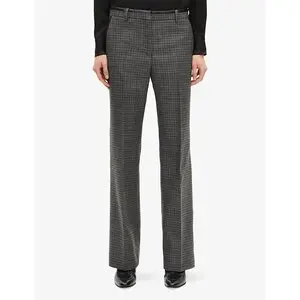 The Kooples Checked Straight-leg Wool Trousers