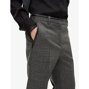 The Kooples Checked Straight-leg Wool Trousers