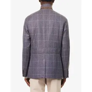 Dunhill Windowpane Checked Wool-cashmere Blend Jacket