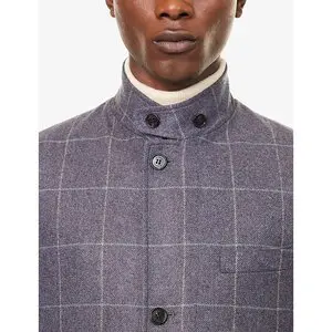 Dunhill Windowpane Checked Wool-cashmere Blend Jacket