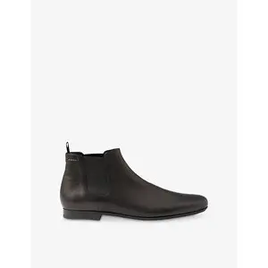 Prada Round-toe Leather Chelsea Boots - Black