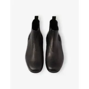 Prada Round-toe Leather Chelsea Boots - Black