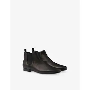 Prada Round-toe Leather Chelsea Boots - Black