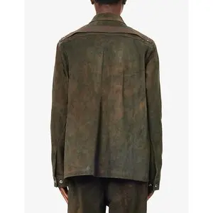 Rick Owens Brad Long-sleeve Suede Leather Jacket