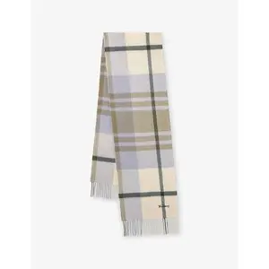 Mulberry Small Check Merino Wool Scarf - Eggshell-olive