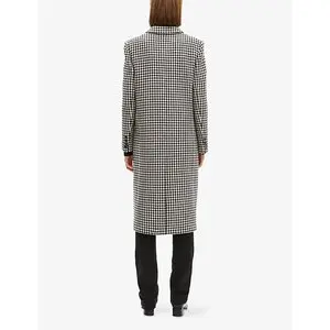The Kooples Houndstooth Peak-lapel Wool-blend Coat