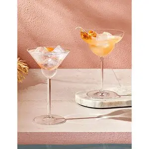 NUDE Vintage Crystal Margarita Glasses Set Of Two