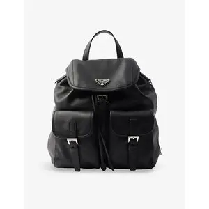 Prada Logo-embellished Leather Backpack