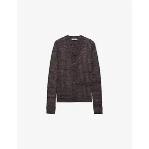 Prada Mouline Long-sleeve Wool Cardigan