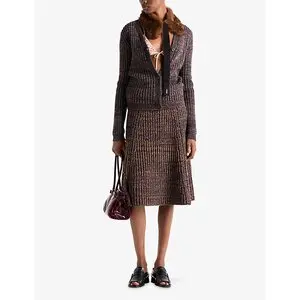 Prada Mouline Long-sleeve Wool Cardigan