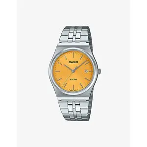 Casio Stainless Steel Analog Watch - Silver / Yellow