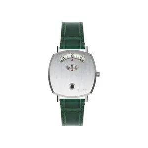 Gucci Grip Leather Watch - Silver
