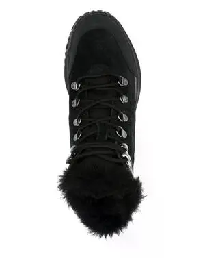 Geox Oliviera Lace-up Boots With Faux-fur Trim