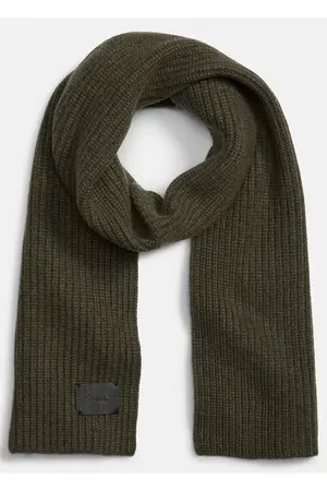 Vince Cashmere Shaker-stitch Scarf - Olive