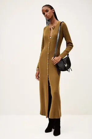 Ba&sh Anisa Knitted Maxi Dress - Brown