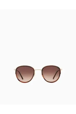 Giorgio Armani Round Frame Sunglasses - Gold