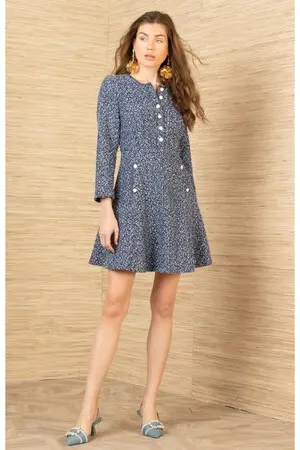 Hale Bob Austyn Boucle Tweed Mini Dress