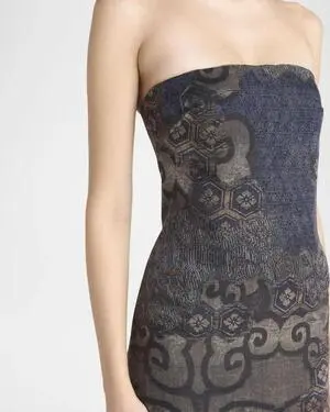 Giorgio Armani Tile-print Silk Column Gown - Multi