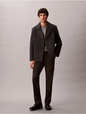 Calvin Klein Double-faced Wool Blend Pea Coat