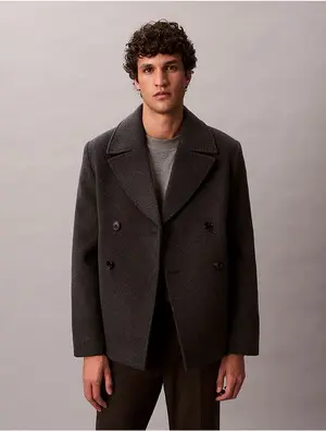Calvin Klein Double-faced Wool Blend Pea Coat