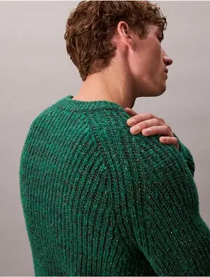 Calvin Klein Wool Blend Relaxed Raglan Sweater - Green