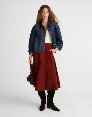 Madewell Drapey Corduroy Midi Skirt