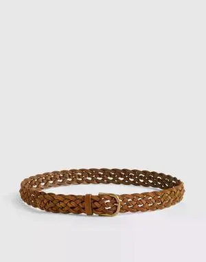 Madewell Woven Suede Belt - Aged Cognac