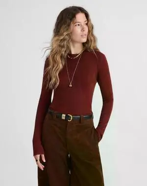Madewell Merino-silk Blend Crewneck Sweater - Deep Rust