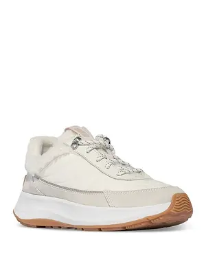 Fitflop F-mode Flow Shearling Mix Sneakers - Cream Mix