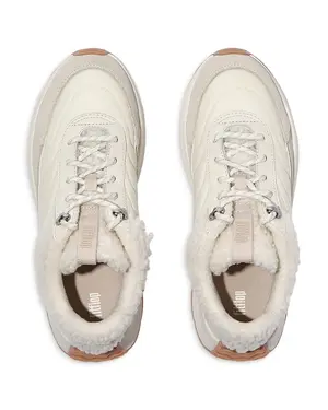 Fitflop F-mode Flow Shearling Mix Sneakers - Cream Mix