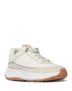 Fitflop F-mode Flow Shearling Mix Sneakers - Cream Mix